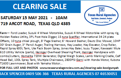 Clearing Sales – Texas Rural Agencies